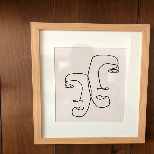 Bedroom Wall Art, One Line Drawing, Line Drawing Print, Continuous Wall ...