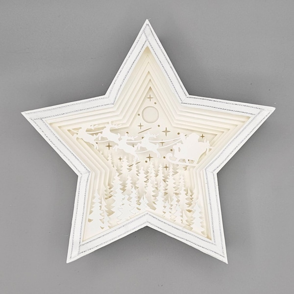 Pack 3 Christmas Star Lantern Shadow Box SVG for Cricut Proroject ...