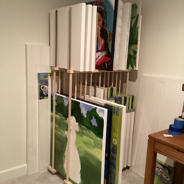 Wooden Dowel Storage Rack - Plate Rack, Framed Art, Picture Frame ...