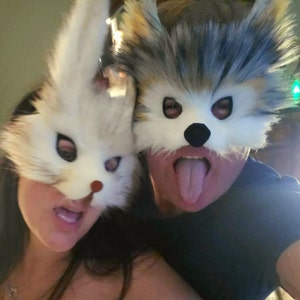 Grey Wolf Faux Fur Mask Handmade - Etsy
