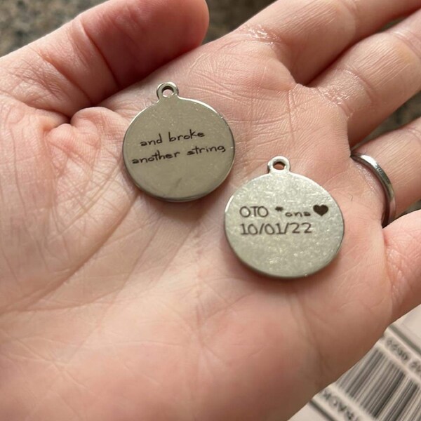 Custom Laser Charms Stainless Steel Personalized Charms - Your Text ...