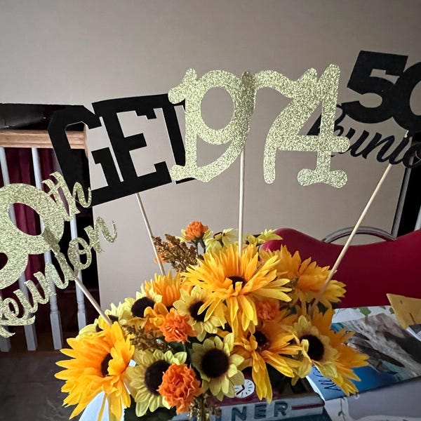 8 Class Reunion Centerpiece Sticks, Class Reunion Party Decorations ...