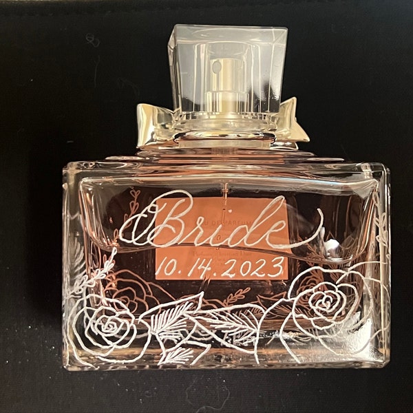 Floral Engraved Perfume Bottle, Personalized Perfume, Custom Perfume ...