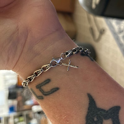 Silver Byzantine Man Chains, Handmade Unique Chain Bracelets, Men's 925 ...