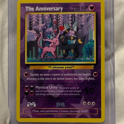 Pokemon Anniversary Card, Espeon and Umbreon Anniversary, Custom ...