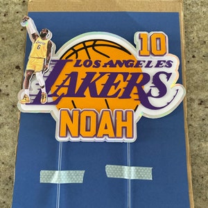Inspired by Los Angeles Lakers NBA Team Cake Topper Personalised Cake ...