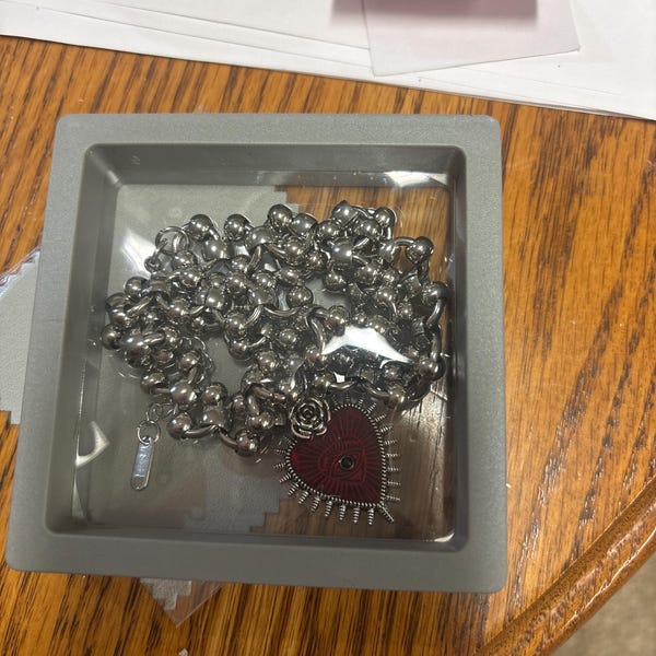 Spider Necklace With Red Bead,gothic Spider Pendent,spikes Choker ...