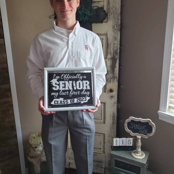 First Day of Senior Year Printable Sign First Day of School Sign 12th ...
