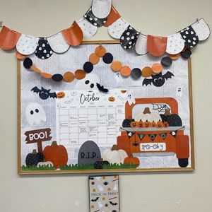 Ghost Truck Fall Halloween October Bulletin Board Kit - Etsy