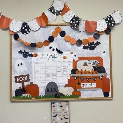 Ghost Truck Fall Halloween October Bulletin Board Kit - Etsy