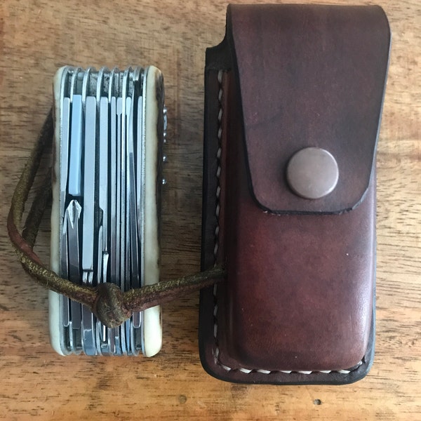Swiss Army Knife Sheath Handmade Genuine Leather Victorinox Swiss Champ ...