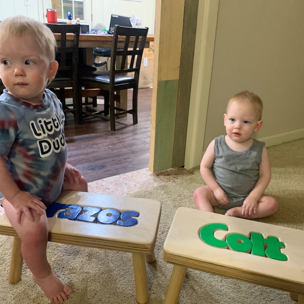 Personalized Wooden Puzzle Step Stool - Etsy