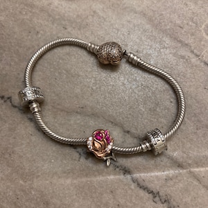 New Pandora Rose™ Gold Pink Daisy Flower Dangle Pendant Charm | Etsy