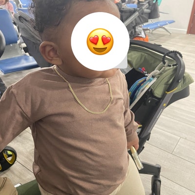 18K Baby Cross Necklace,rope Chain With Cross,kids Gold Cross Necklace ...