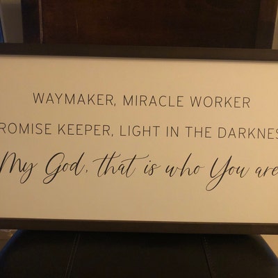 Inspirational Sign Waymaker Sign Living Room Wall Decor Waymaker ...