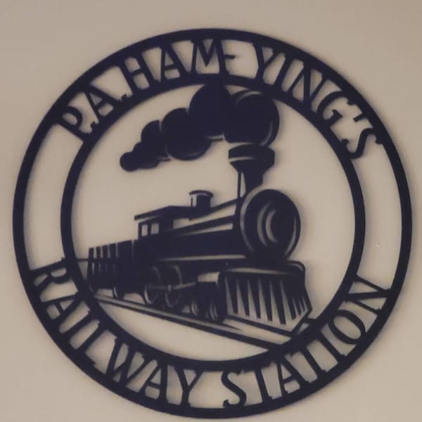 Personalized Railroad Metal Wall Sign , Custom Train Metal Wall Decor ...