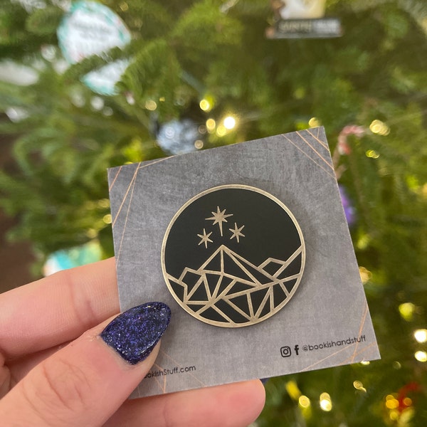 ACOTAR Night Court Black & Gold Enamel Pin, ACOTAR Enamel Pins, ACOTAR ...