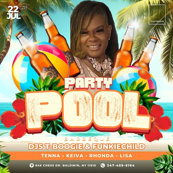 Pool Party Flyer, Social Media Pool Party Announcement Editable Summer ...