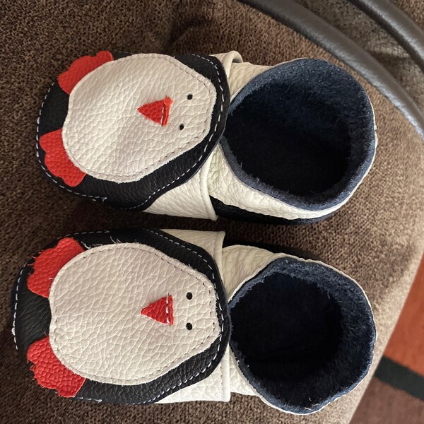 Penguin Baby Shoes, Black&white Leather Baby Shoes, Soft Sole Baby ...