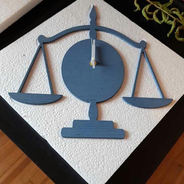 Libra Law Silhouette - Wall Clock - Etsy