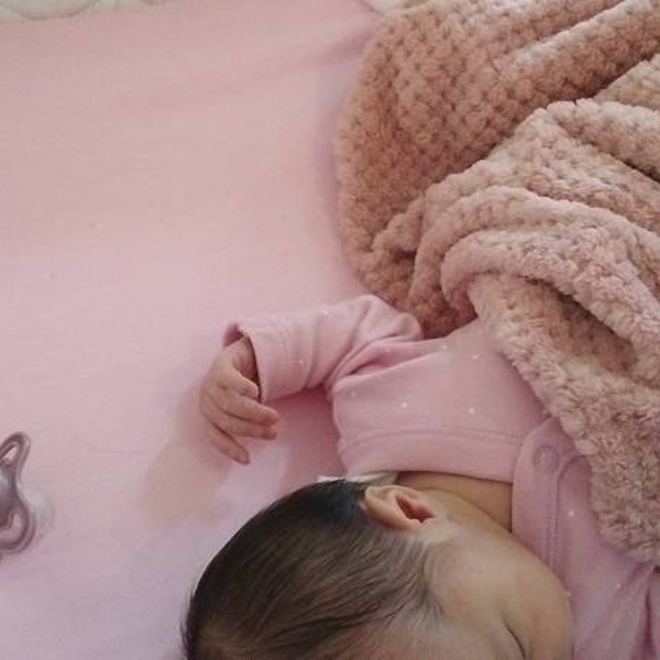 Personalised Embroidered Baby Waffle Blankets 90cm 5 Colors Super Soft ...