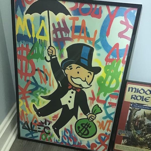 Monopoly Money Graffiti Art Canvas Painting Posters and Prints Wall Art ...
