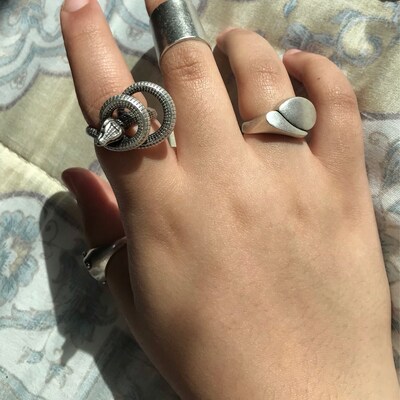 Adjustable Silver Stacking Knuckle Ring Chunky Long Tube Ring - Etsy