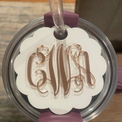 Snowflake Stanley Name Plate Monogram Stanley Topper - Etsy
