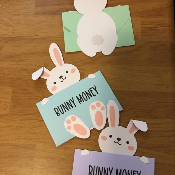 Set of 3 Spring/easter Bunny Money Envelope Cash or Gift Card Holders ...