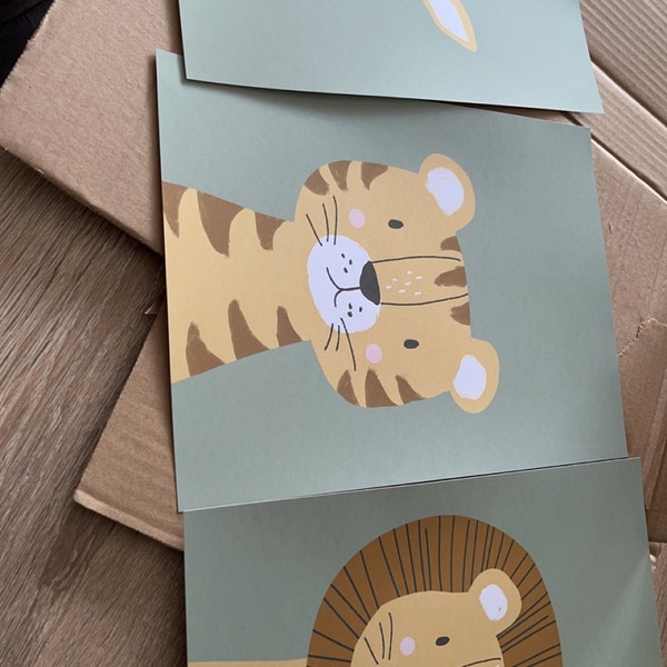 Baby Rabbit Kite Poster A4 (21x29.7cm) or 13x18cm Watercolor ...