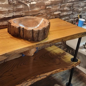 Tree Trunk Log Home Rustic Bathroom Vessel Sink - Etsy