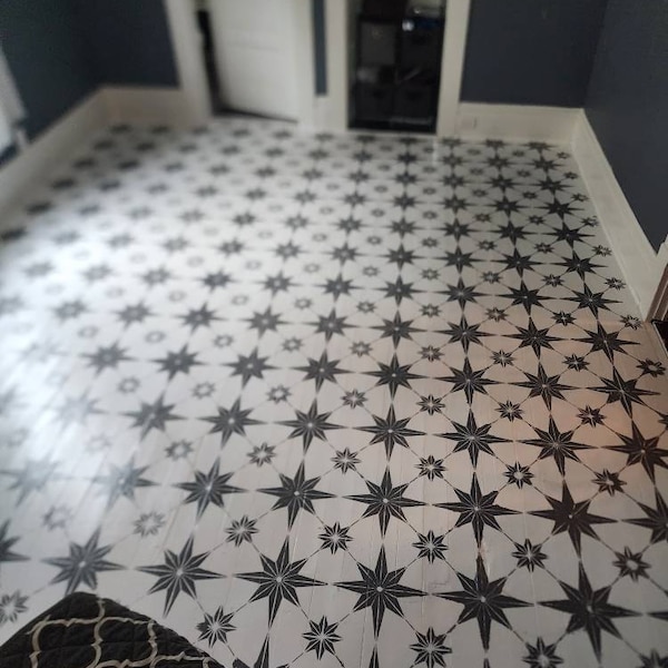 Star Tile Stencil- Geometric Cement TILE STENCIL for Painting Tiles - Reusable Tile Stencils for ...