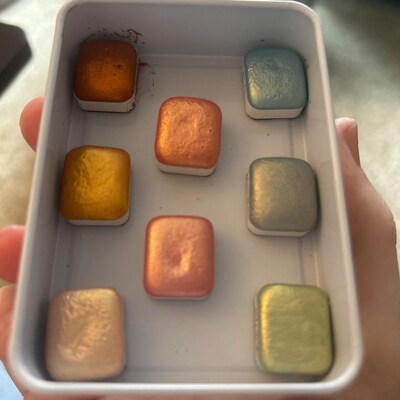 MICA DOTCARDS Handmade Watercolors Mica Metallic Dot Cards - Etsy