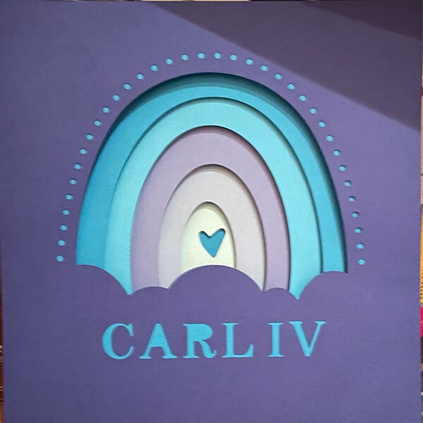 3D Custom Name Shadow Box, Boho Rainbow Svg, Layered Paper Art, Files ...