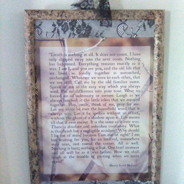 Death is Nothing at All, Henry Scott Holland Quote, Inspirational Quote ...