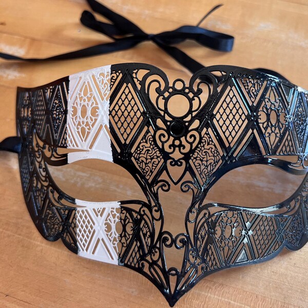 Jester Masquerade Mask Gold and Black Abstract Design - Etsy