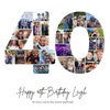 40th Birthday Number 40 Photo Collage Printable Canva Frame Template ...
