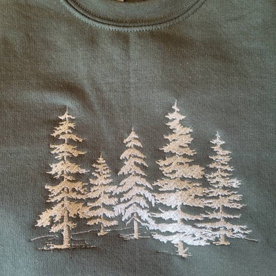 Forest Pine and Fir Trees Embroidery Design. Machine Embroidery Pattern ...