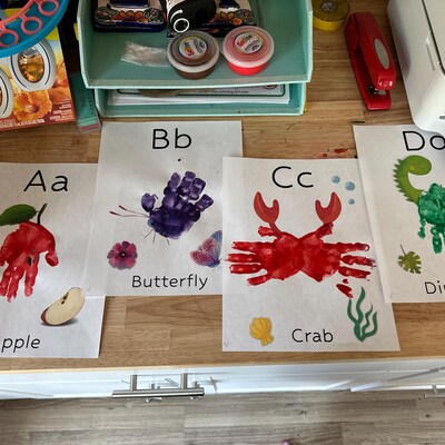 A-Z ABC Alphabet Handprint Craft Art Phonic Book / Baby Toddler Child ...
