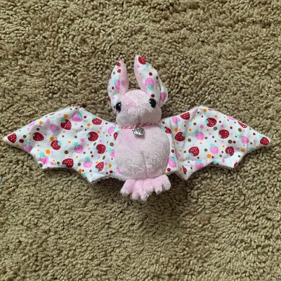 Light Pink Strawberry Bat Plush, Stuffed Animal, Softie - Etsy