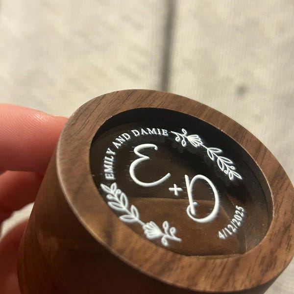 Personalized Wood Wedding Ring Box With 3 Slots,custom Engagement Ring ...