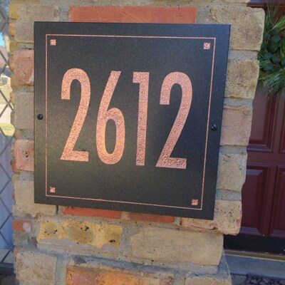 Stone Address Plaque With Engraved Numbers. Address Sign Made From ...