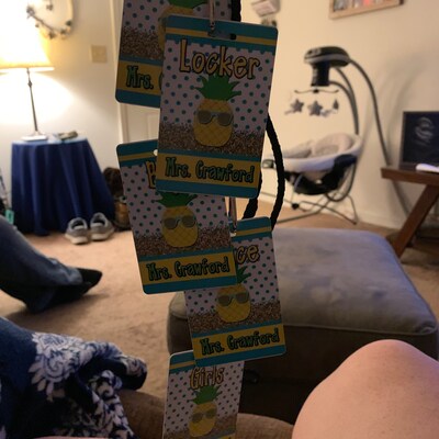 Pineapple Theme Classroom Hall Passes for Teachers, Personalized, Set ...