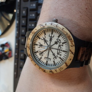 Engraved Thor's Hammer Mjolnir Wooden Watch One of A Kind - Etsy