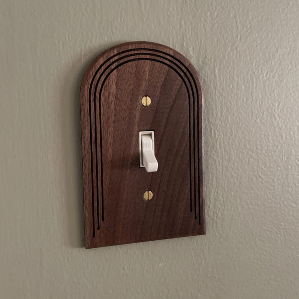 3 Pack Arch Wood Light Switch Plate Cover for Single Gang Outlet Switch ...