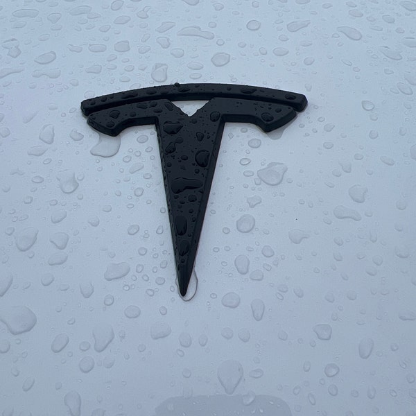 3PCS Matte Black Tesla Logo ABS Plastic Stick on Cap for Tesla Model Y ...