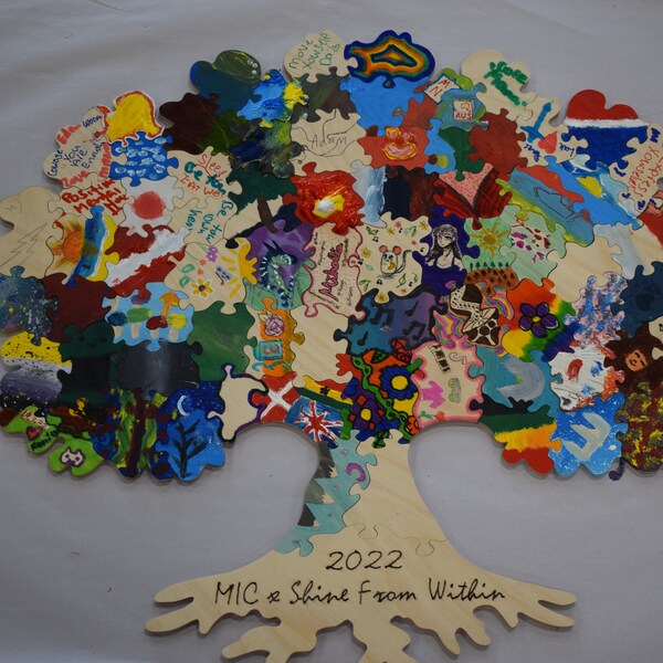 Name Puzzle With 2 Animals / Characters - Painted - Handmade Wooden ...