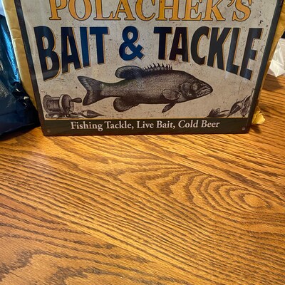 Personalized Fishing Bait Tackle Sign Man Cave Vintage Look ...