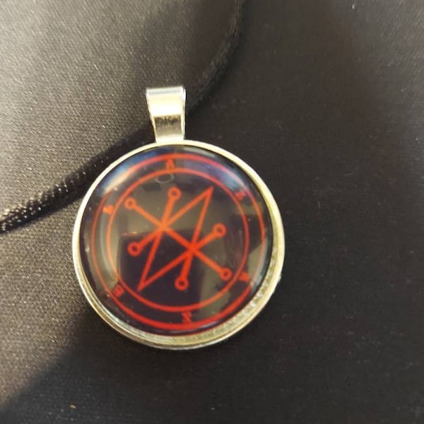 Azazel Satanic Occult Seal Sigil Necklace, Azazel Witchcraft Demon ...