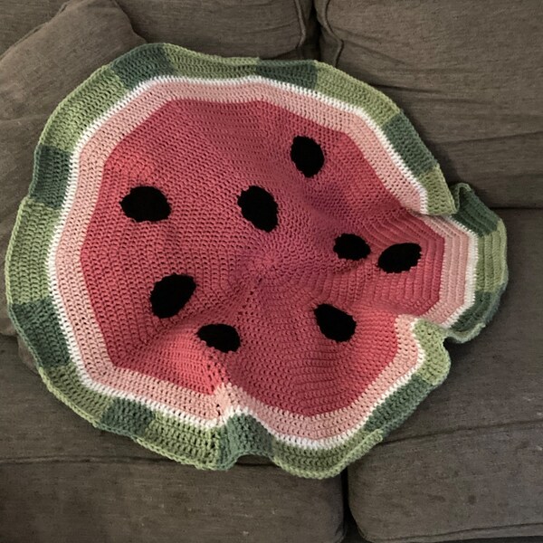 Watermelon Blanket PDF Crochet Pattern Summer Lap Food Blanket Rug - Etsy